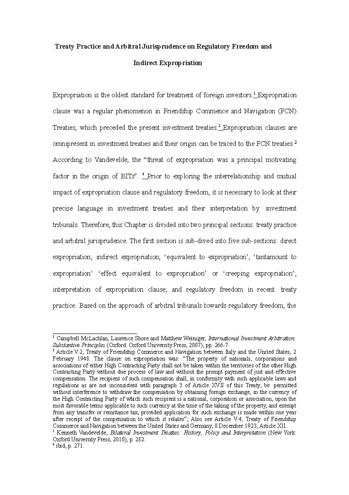 Treaty Practice and Arbitral Jurisprudence on Regulatory Freedom and ...