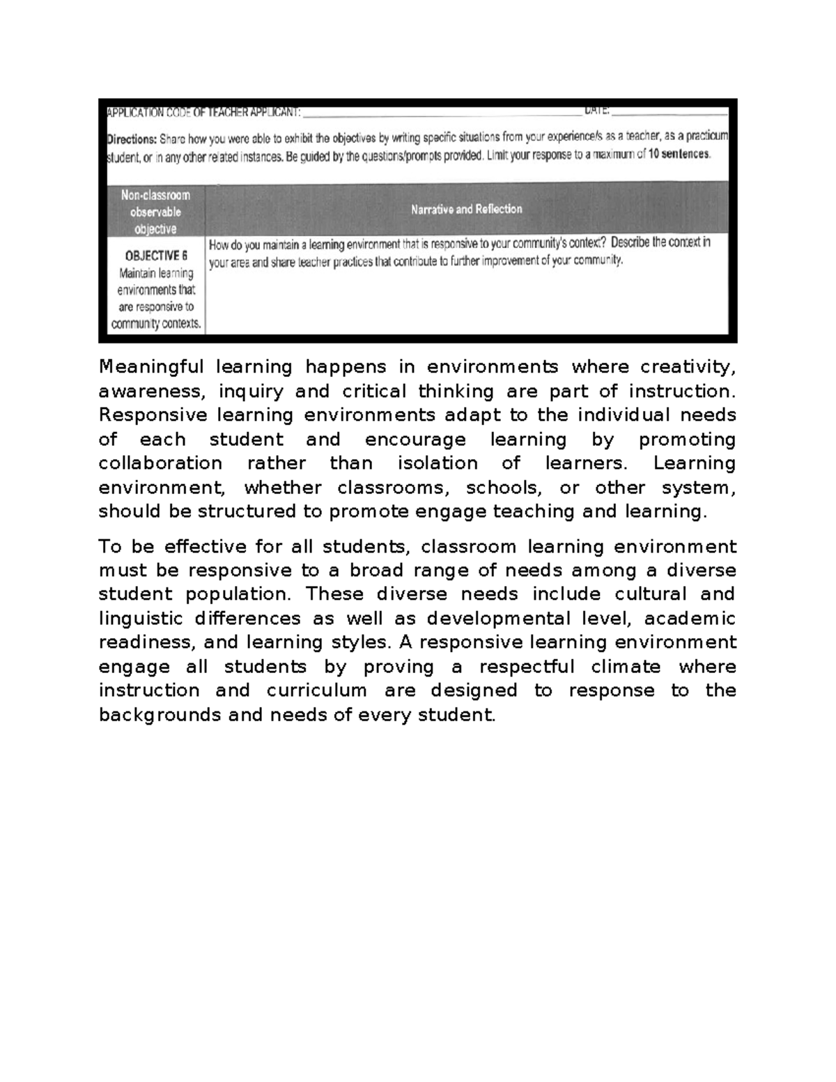 Sample TRF Essay Editable Files - Meaningful learning happens in ...