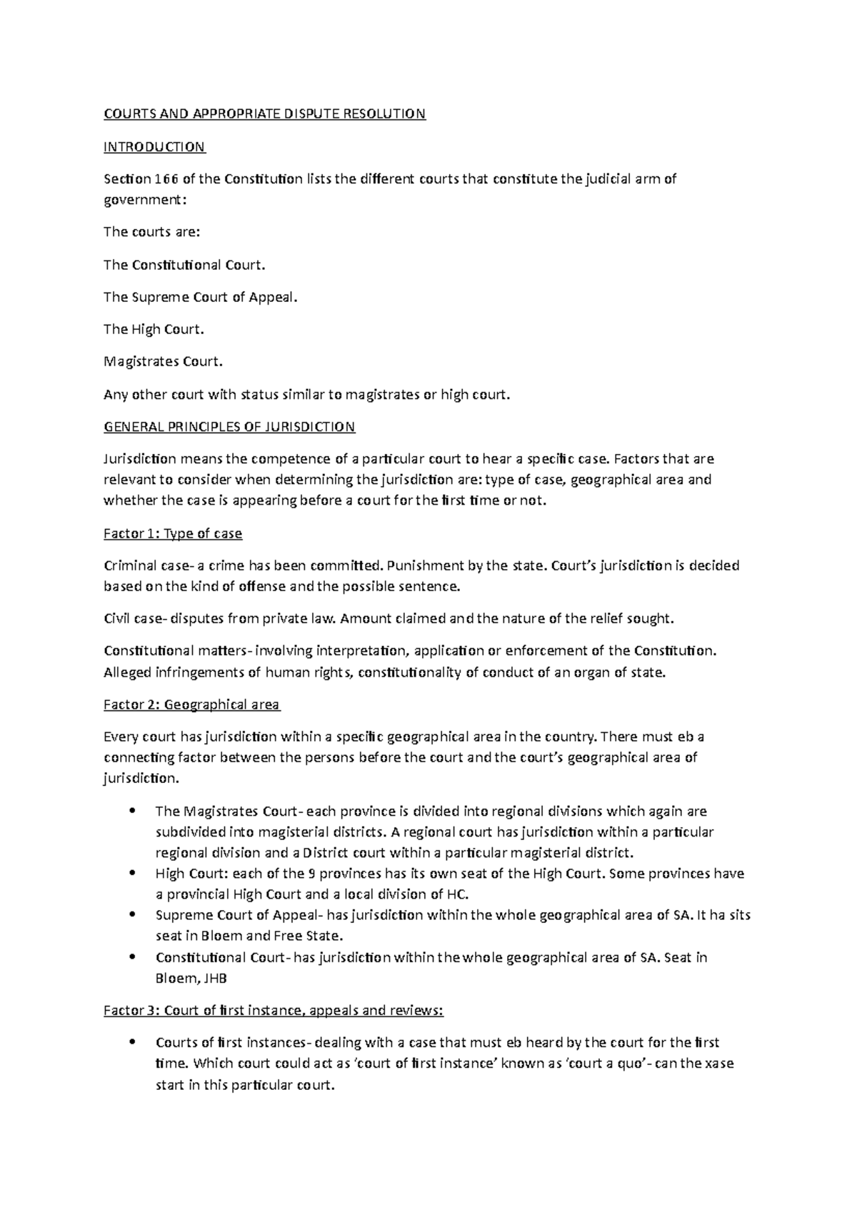 Courts AND Appropriate Dispute Resolution - COURTS AND APPROPRIATE ...