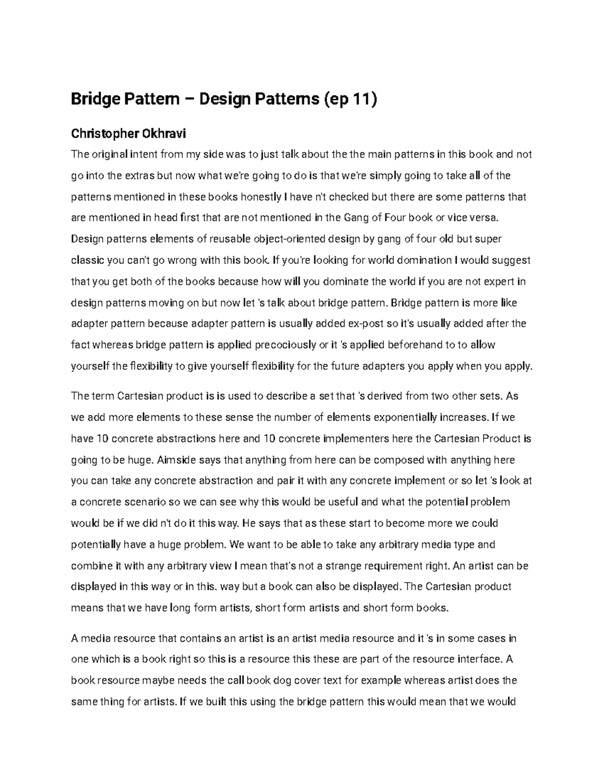 Bridge Pattern – Design Patterns (ep 11) - Bridge Pattern – Design ...