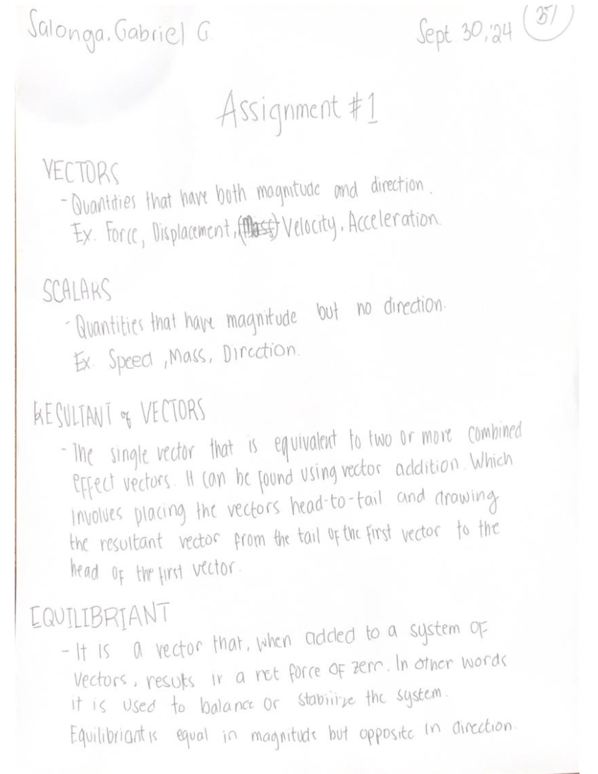 (37)-Phys2-Assign 1 - This is an assignment given to us by a prof about Vectors. - Salonga ...