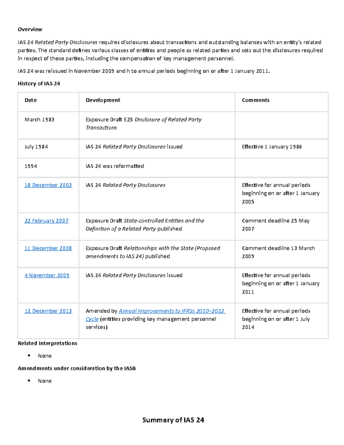 PAS 24 Related Parties copy - Overview IAS 24 Related Party Disclosures ...