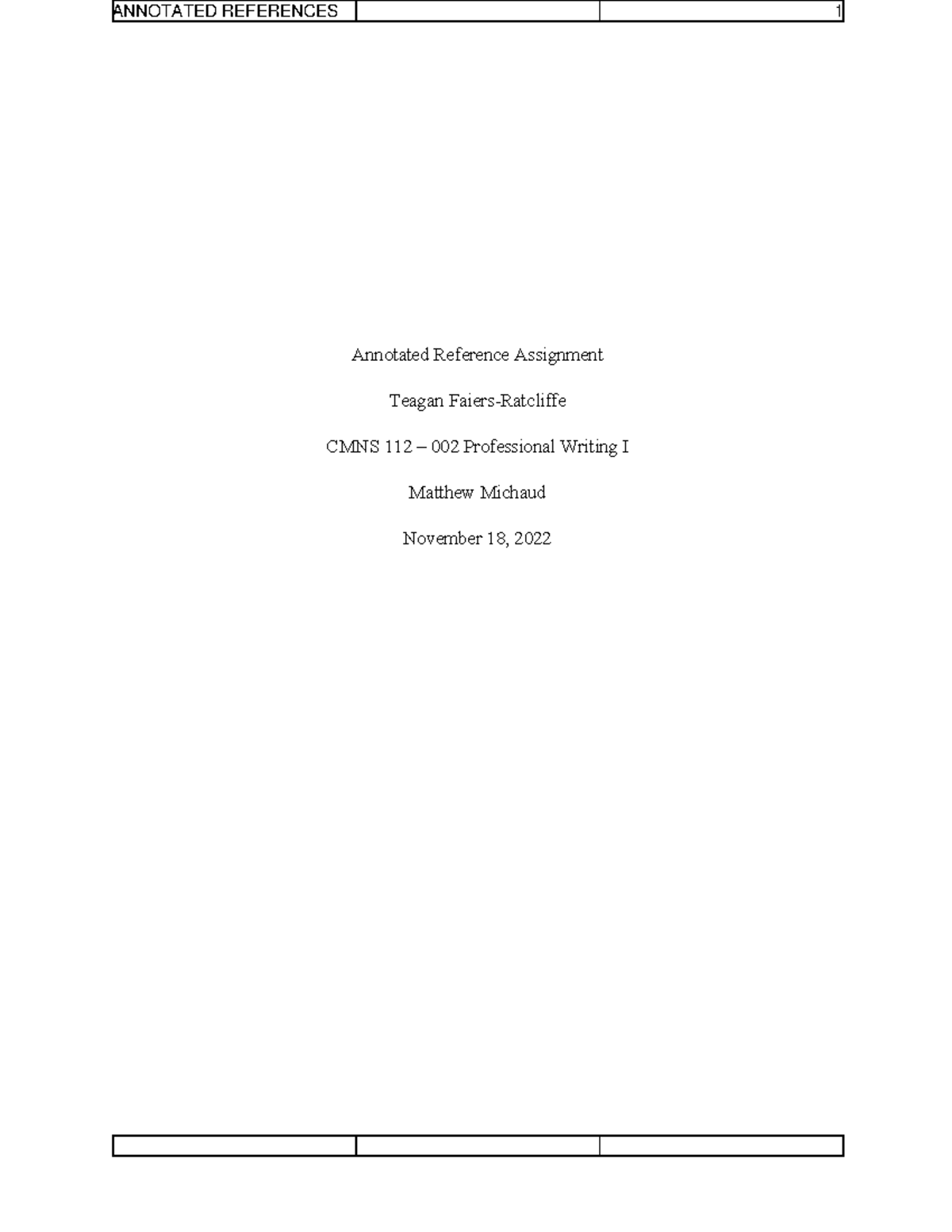 Annotated References Assignment CMNS 112 Sample - Annotated Reference ...