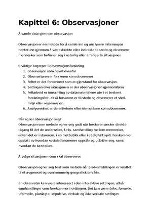 MET1001 – Eksamen H21 - Anvendt Metode - MET1001 – Eksamen H Oppgave 1 -Metoderefleksjon Hvilke ...