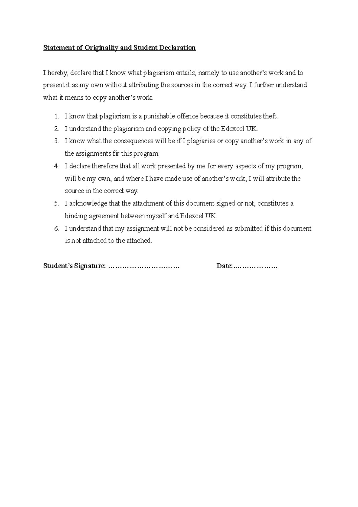 ACC515 final assignment - Statement of Originality and Student ...