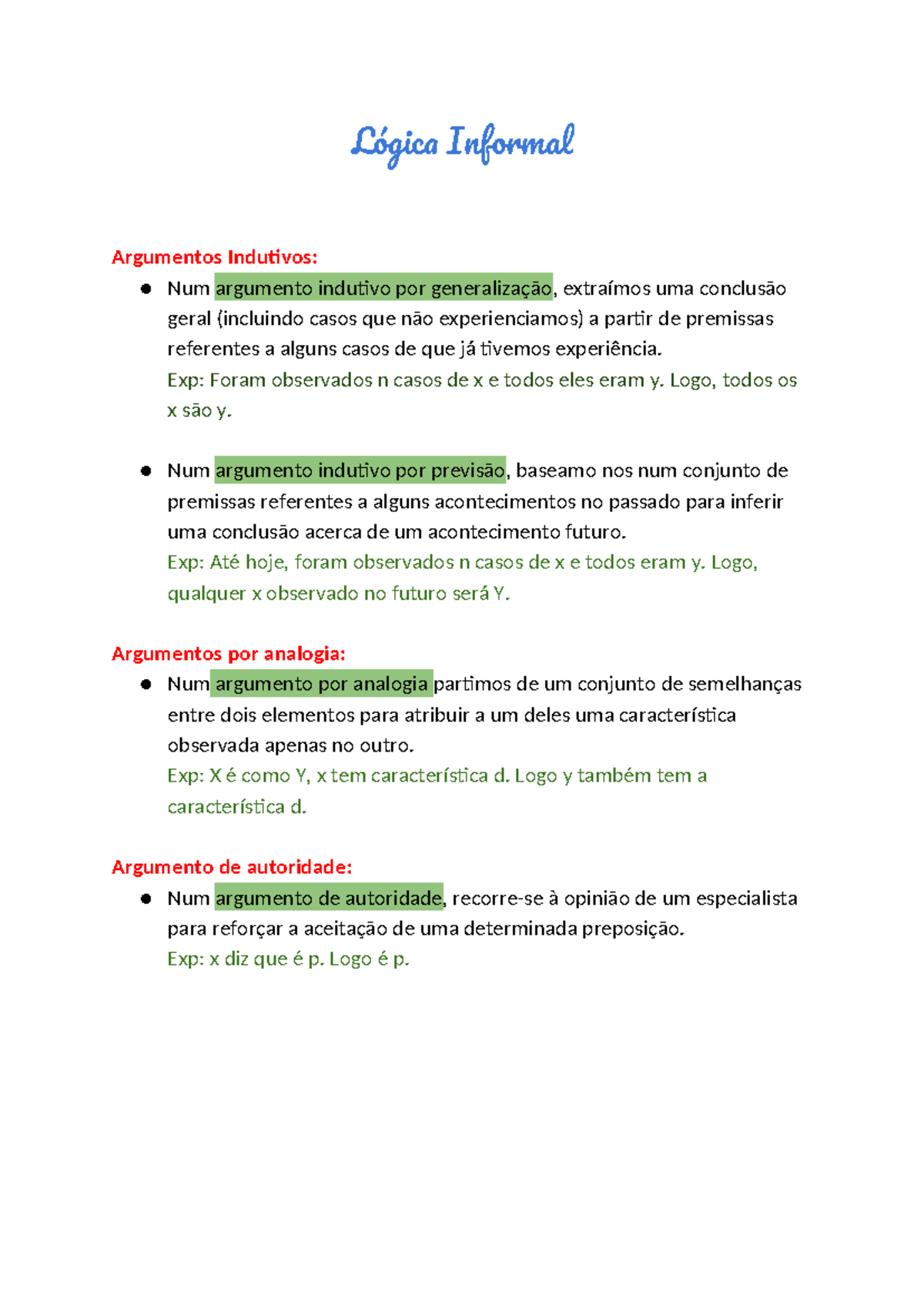 Logica Informal- FIL 10º - Lógica Informal Argumentos Indutivos: Num ...