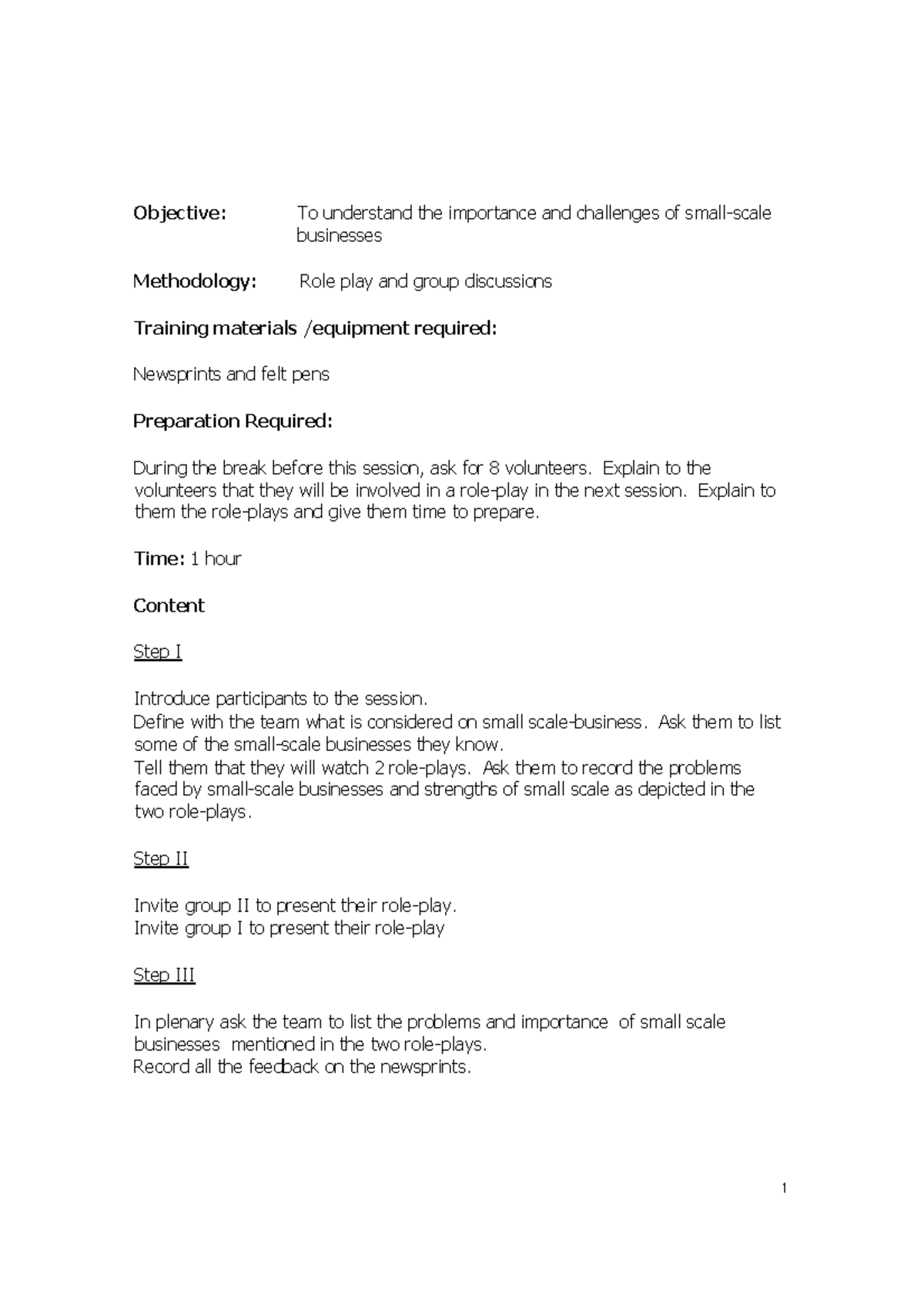 Marketing training manual - Objective: To understand the importance and ...