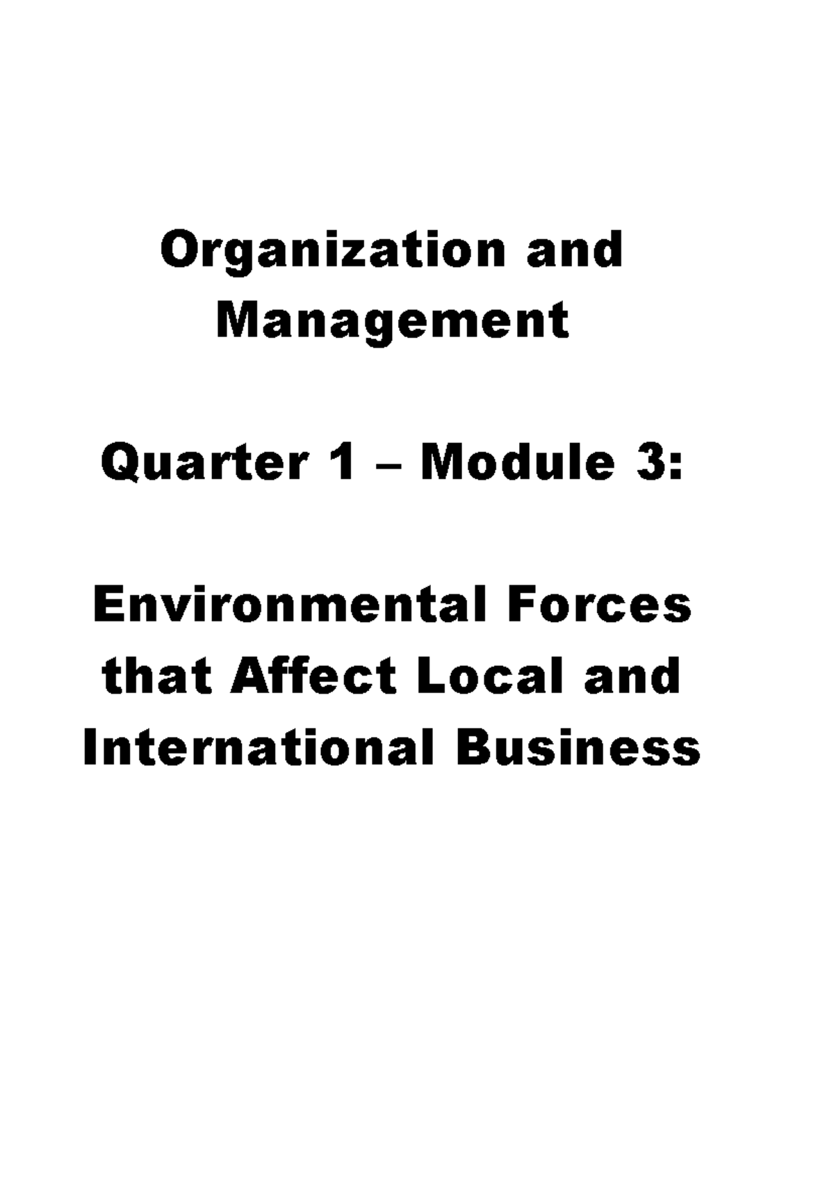 Org Mgt Module-3 - Organization and Management Quarter 1 – Module 3 ...