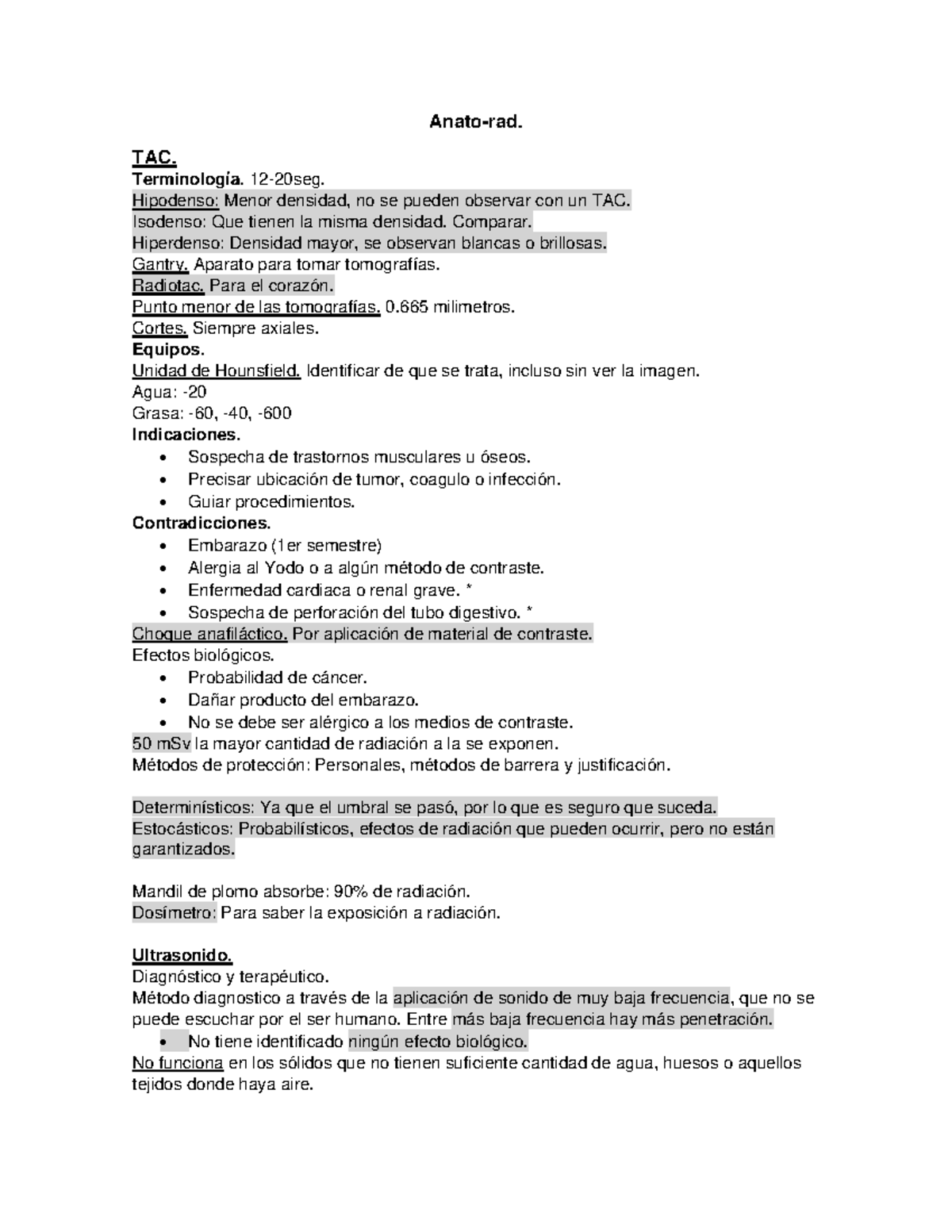 Anato-rad pdf - apuntes de clase - Anato-rad. TAC. Terminología. 12 ...