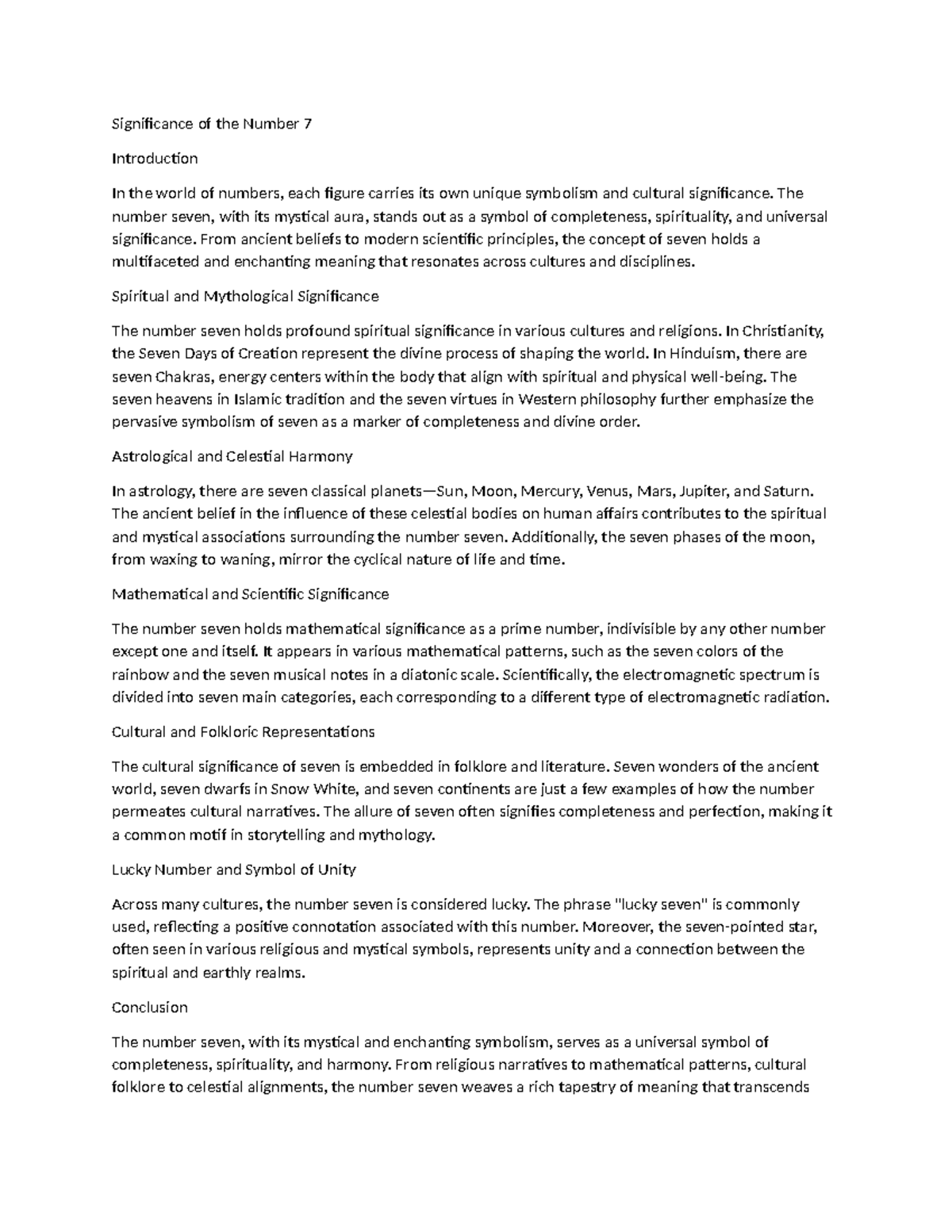 Significance of the Number 7 - The number seven, with its mystical aura ...