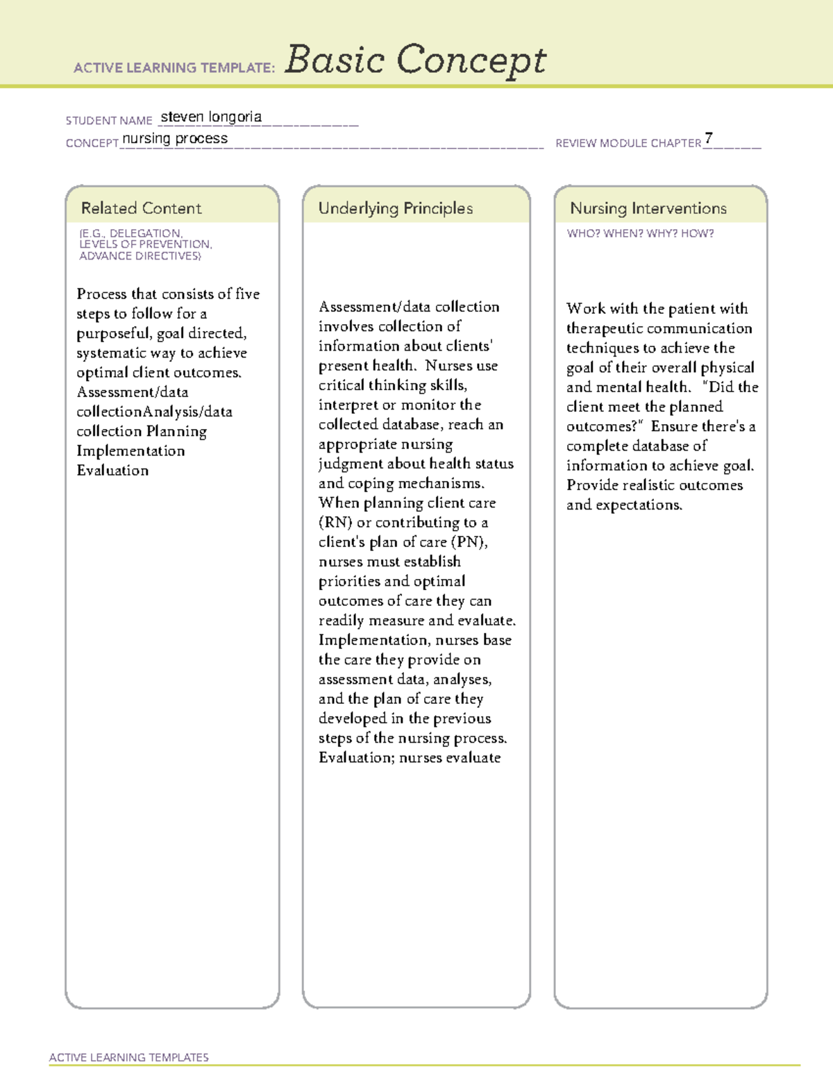 3 - ati template - ACTIVE LEARNING TEMPLATES Basic Concept STUDENT NAME ...