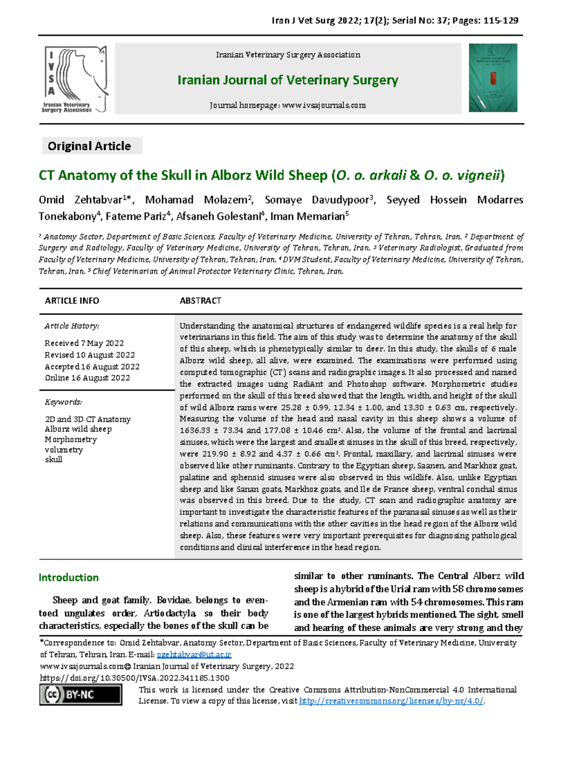 IVSA Volume 17 Issue 2 Pages 115-129 - Iranian Veterinary Surgery ...