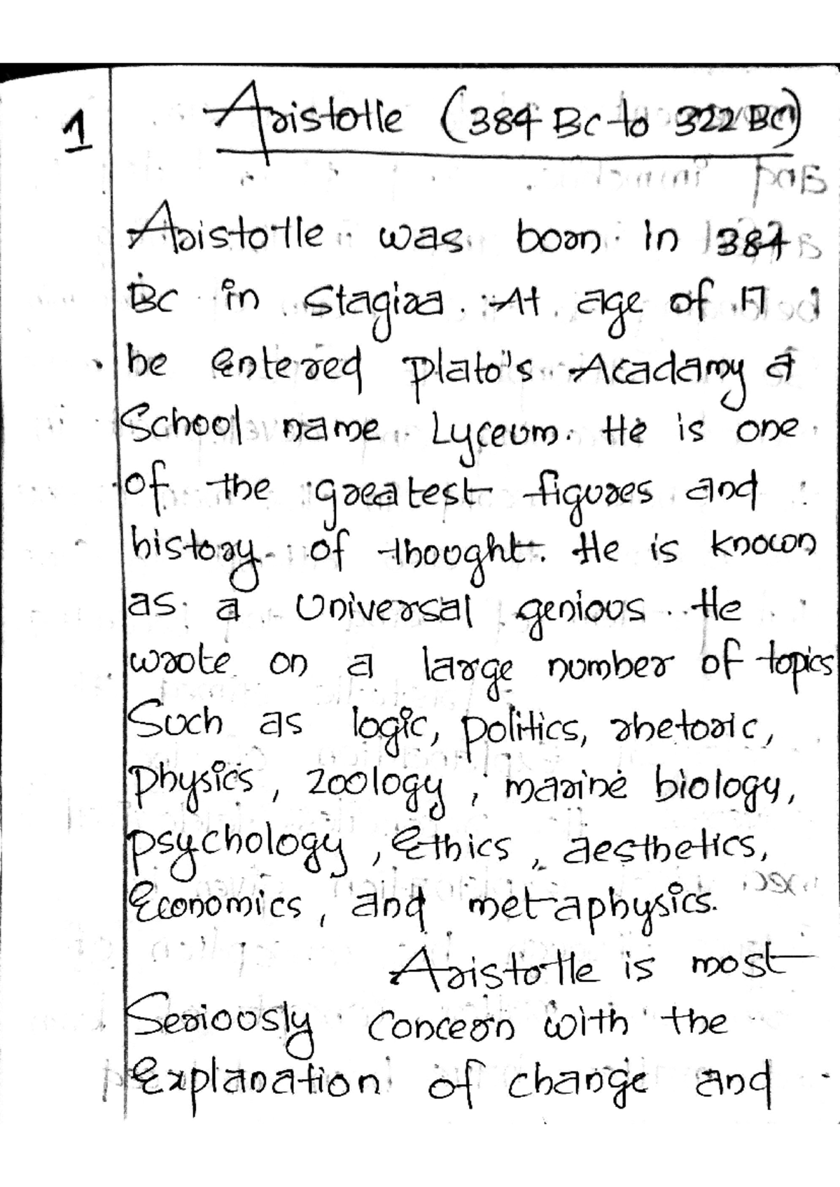 Modern western philosophy - 1 Aristotle (384 BC to 322 BC.) Dani FOR ...