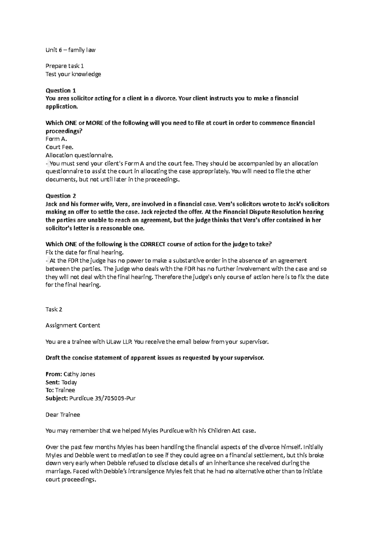 Unit 6 - family law - A little summary of unit 6 - Unit 6 – family law ...