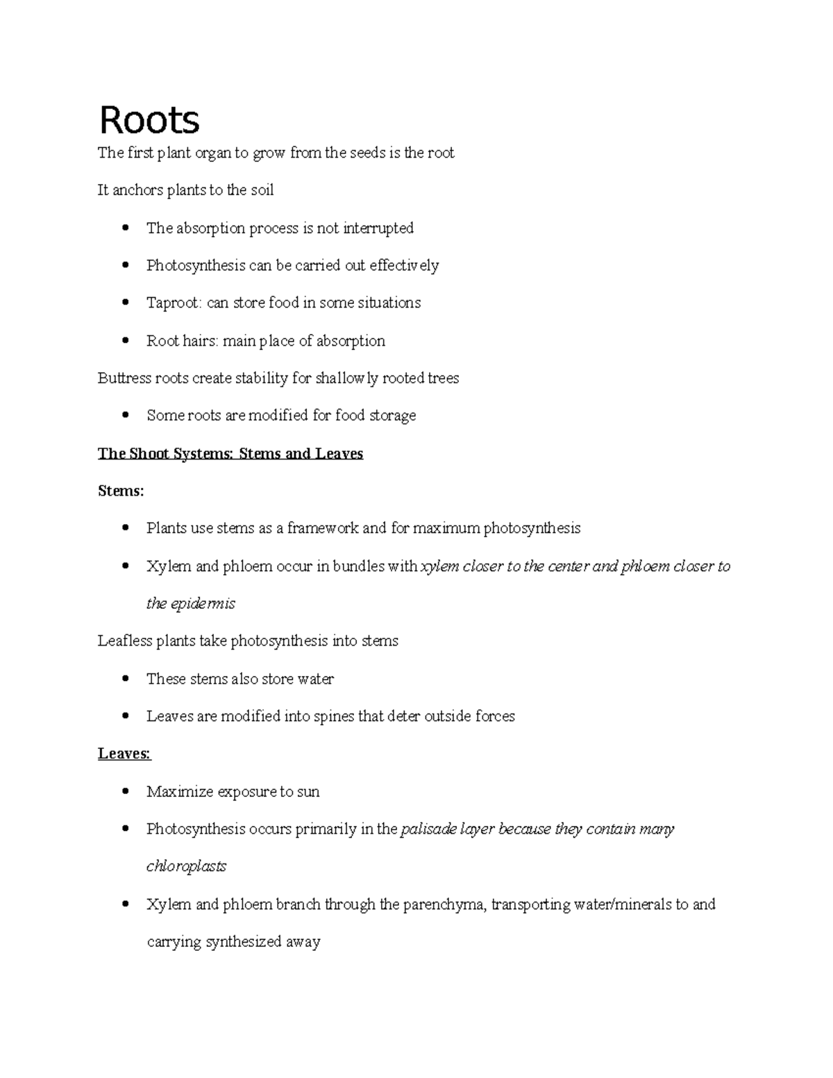 Roots - Notes are from the text; no lectures provided. - Roots The ...