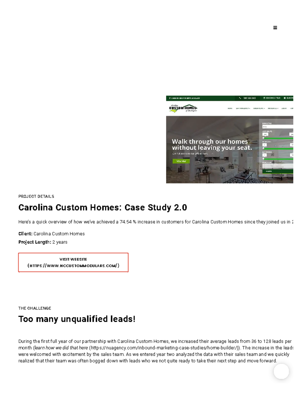 Home Builder Case Study for Inbound Marketing - PROJECT DETAILS ...