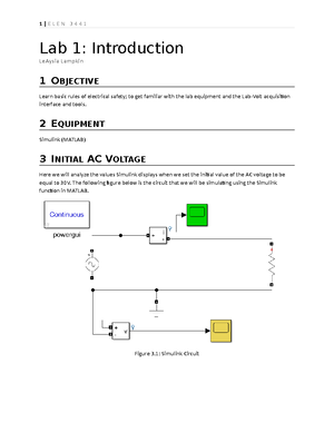 Lab 1 Report - LAB 1 Circuits 1 Analog Discovery Introduction LeAysia ...