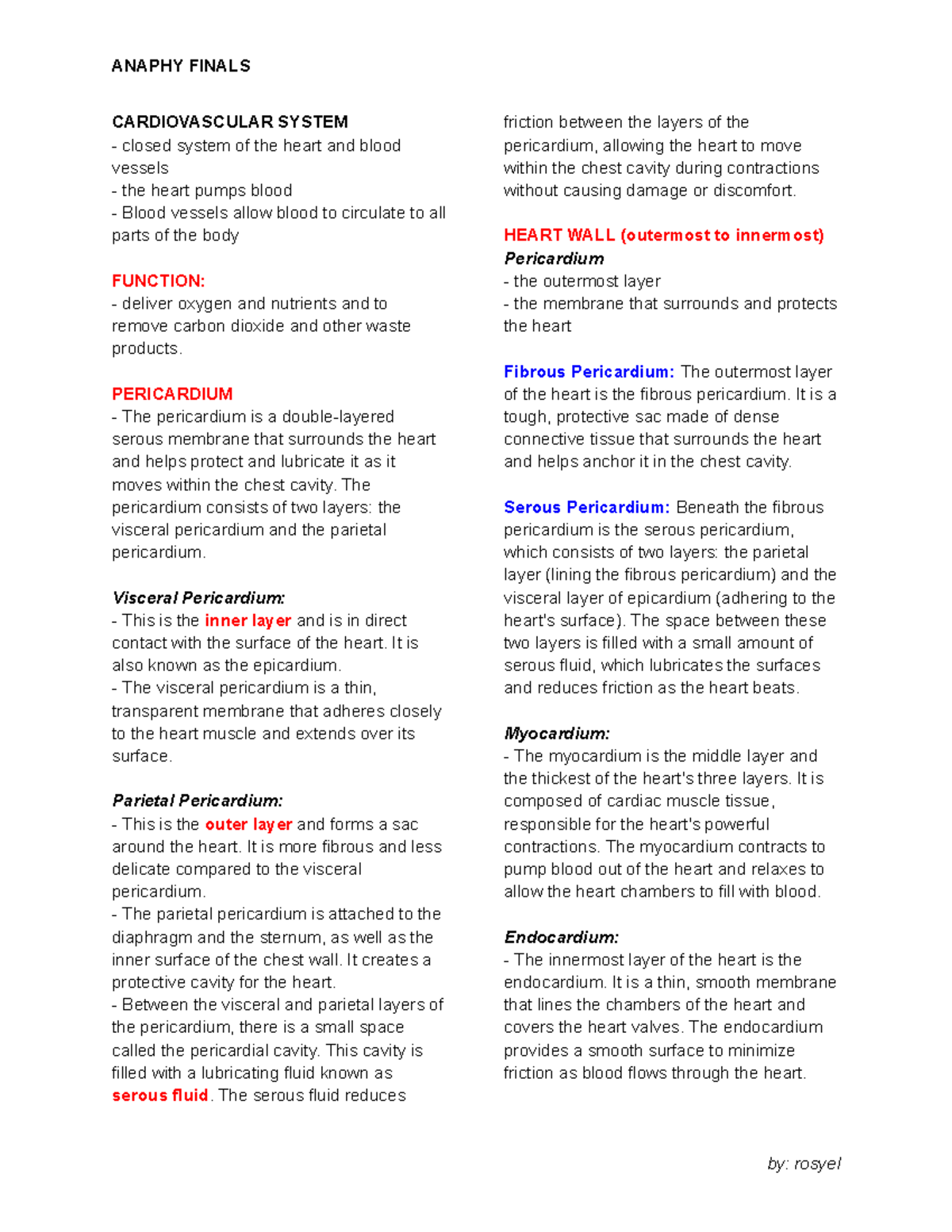 Cardiovascular System - ANAPHY FINALS CARDIOVASCULAR SYSTEM closed ...
