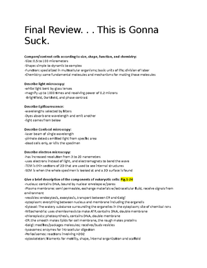 Comprehensive Study Guide - Chapter One 0 um(microns) to 100um Big ...