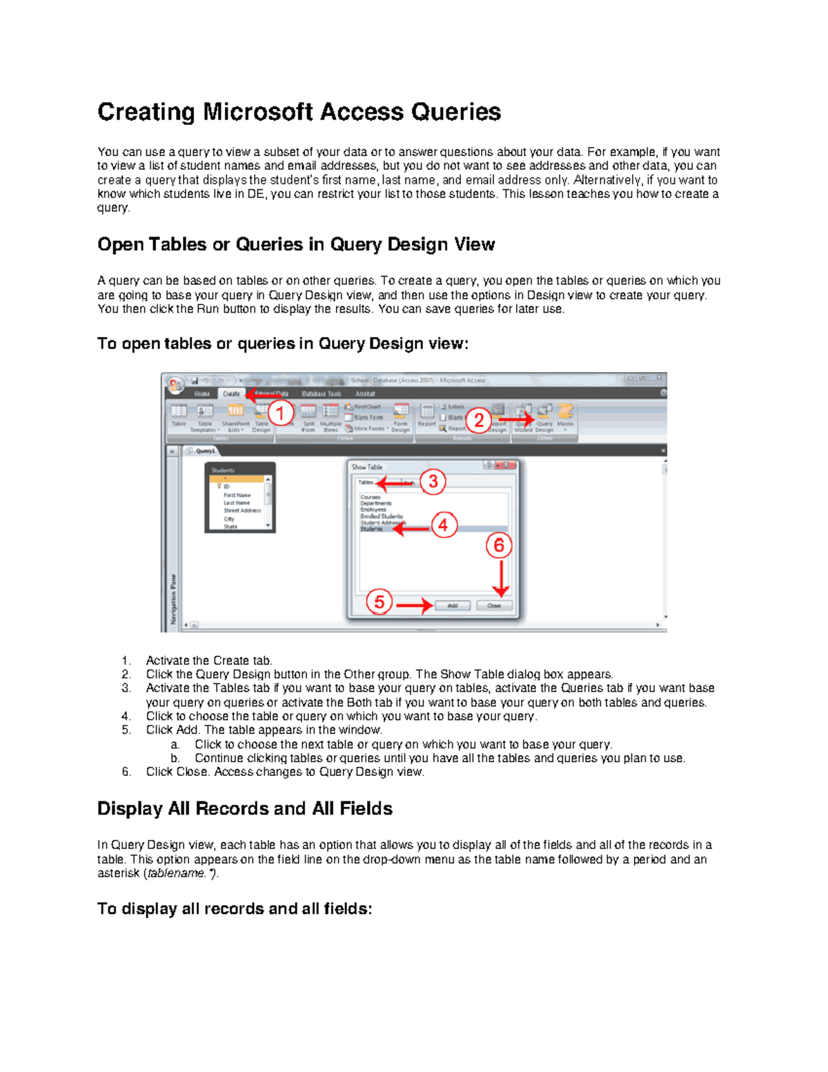 Is223 Creatingmicrosoftaccessqueries Creating Microsoft Access Queries You Can Use A Query