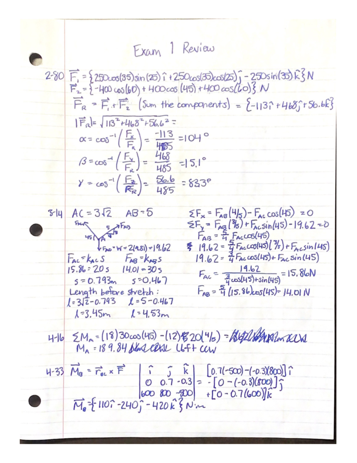 Exam 1 Review Problems - MAE 241 - Studocu