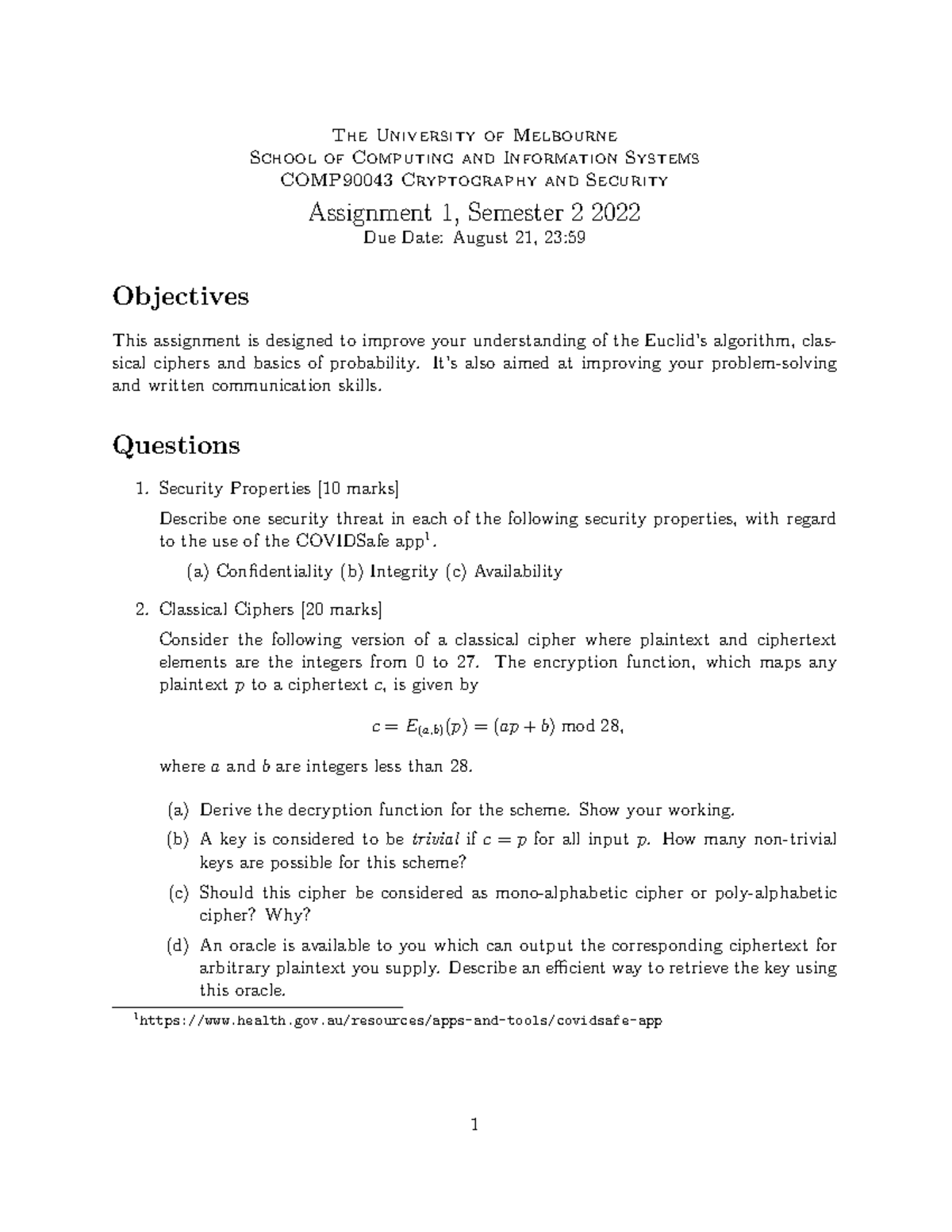 COMP90043 2022S2 Assignment 1 - The University of Melbourne School of Computing and Information ...