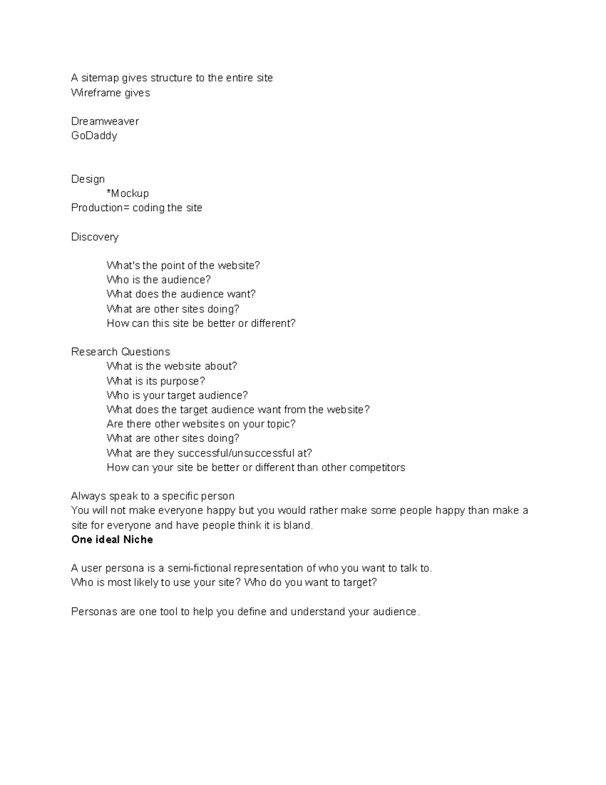 Web Design notes - A sitemap gives structure to the entire site ...