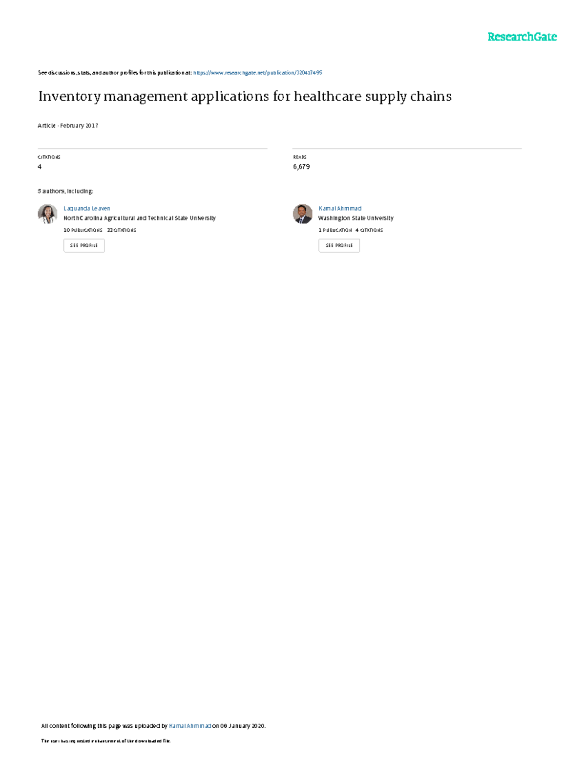 Inventory Management Applicationsfor Healthcare Supply Chains ...