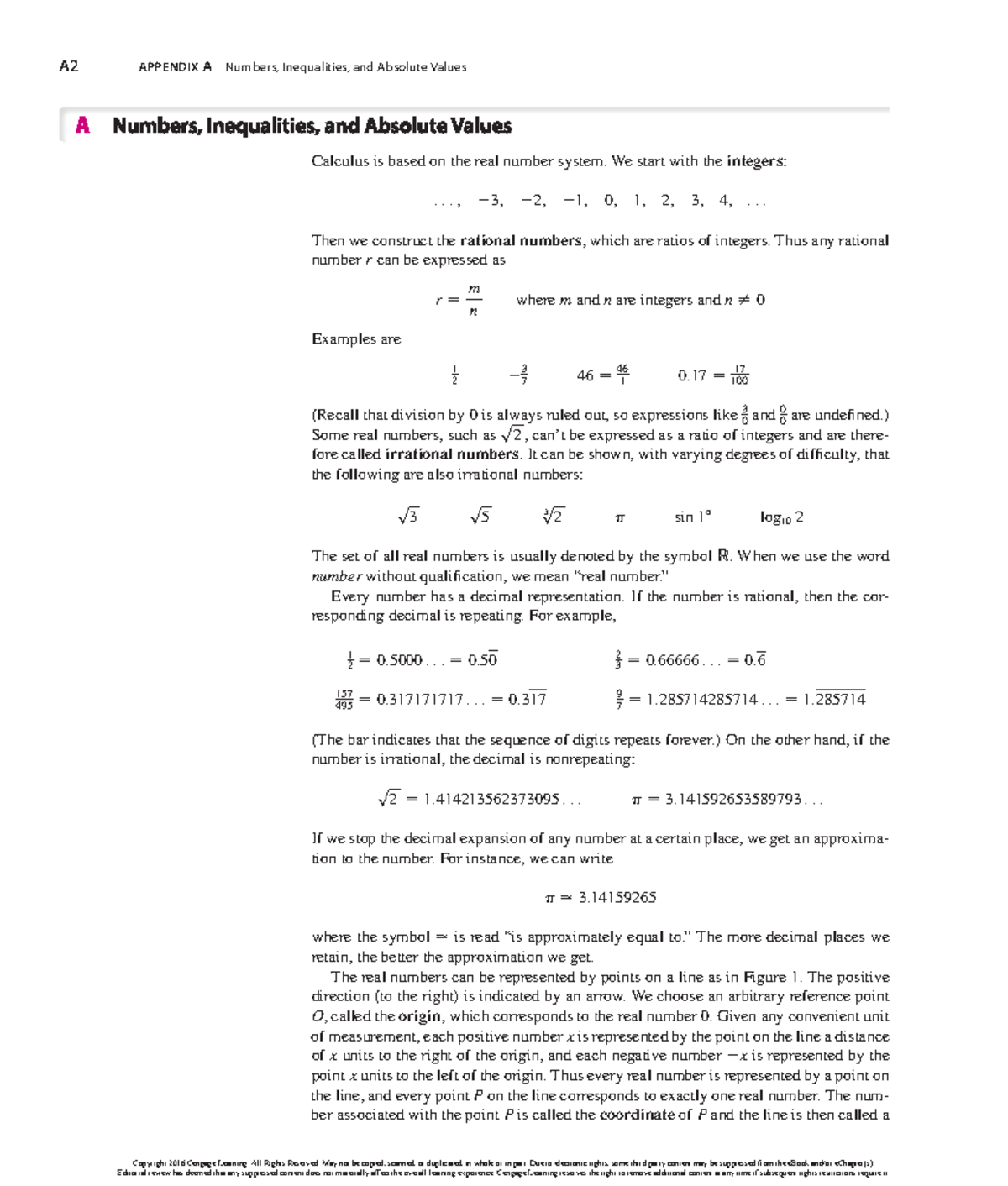 Math ch-A - math work - ####### A2 APPENDIX A Numbers, Inequalities ...