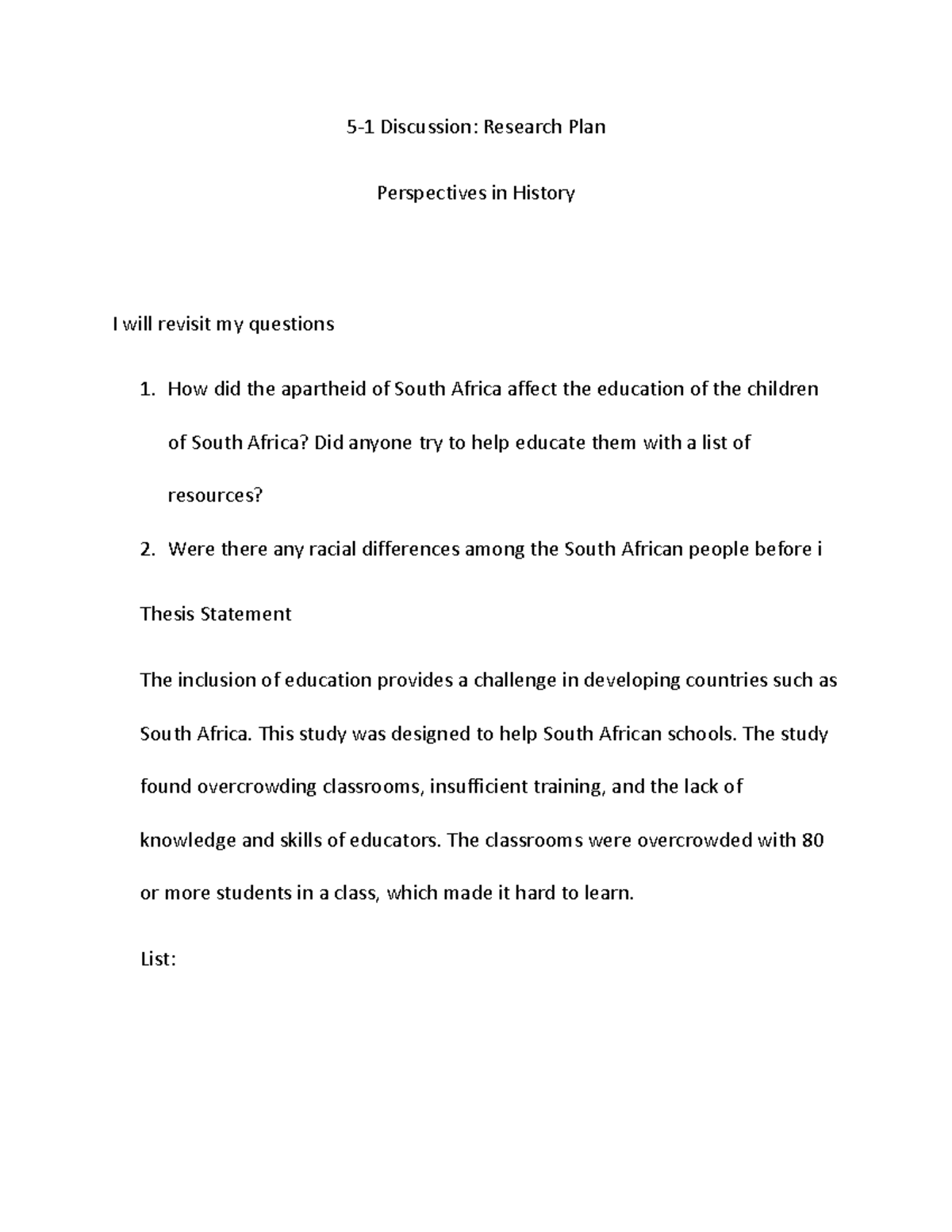 5-1 Discussion Reasearch Plan - 5-1 Discussion: Research Plan ...