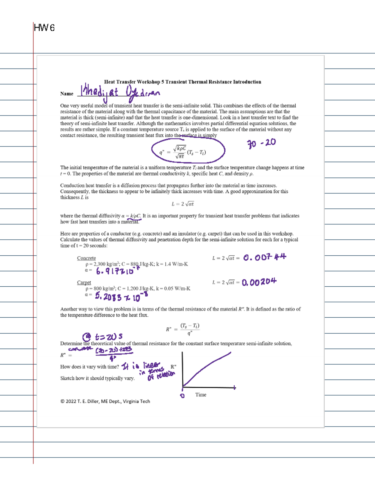 Hw 6 - Homework from Heat and Mass Transfer textbook - ME 3304 - HW ...