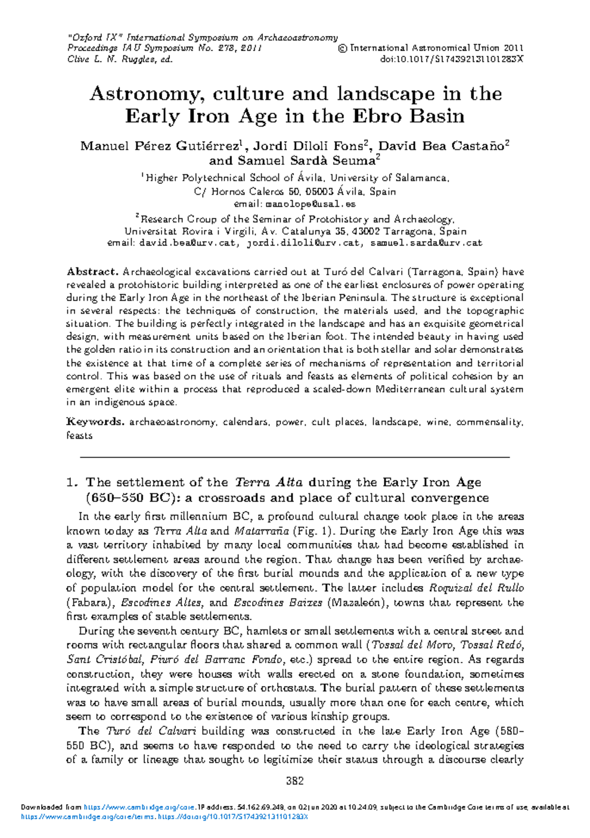 Astronomy culture and landscape in the E - “Oxford IX” International ...