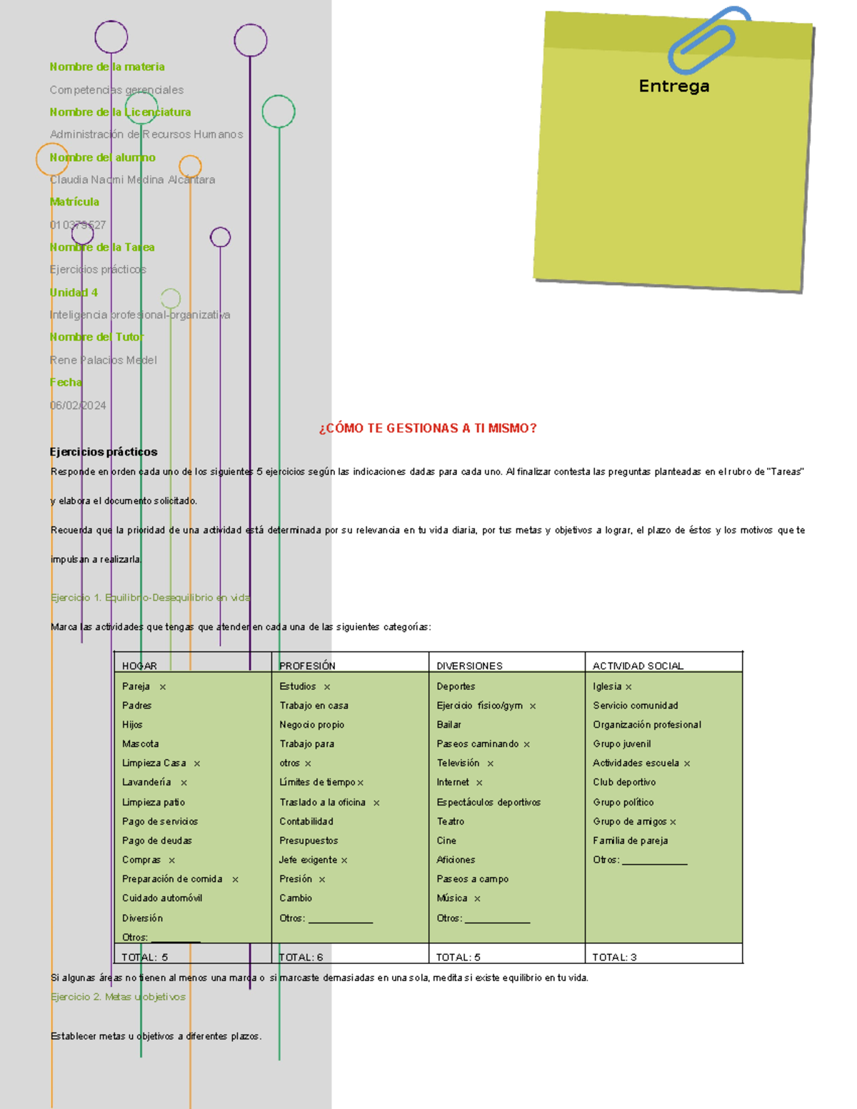 Actividad Unidad 4 - Nombre de la materia Competencias gerenciales Nombre de la Licenciatura ...