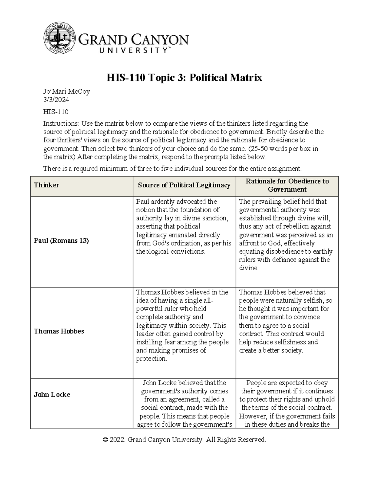 HIS-110-RS-T3Political Matrix New - HIS-110 Topic 3: Political Matrix ...