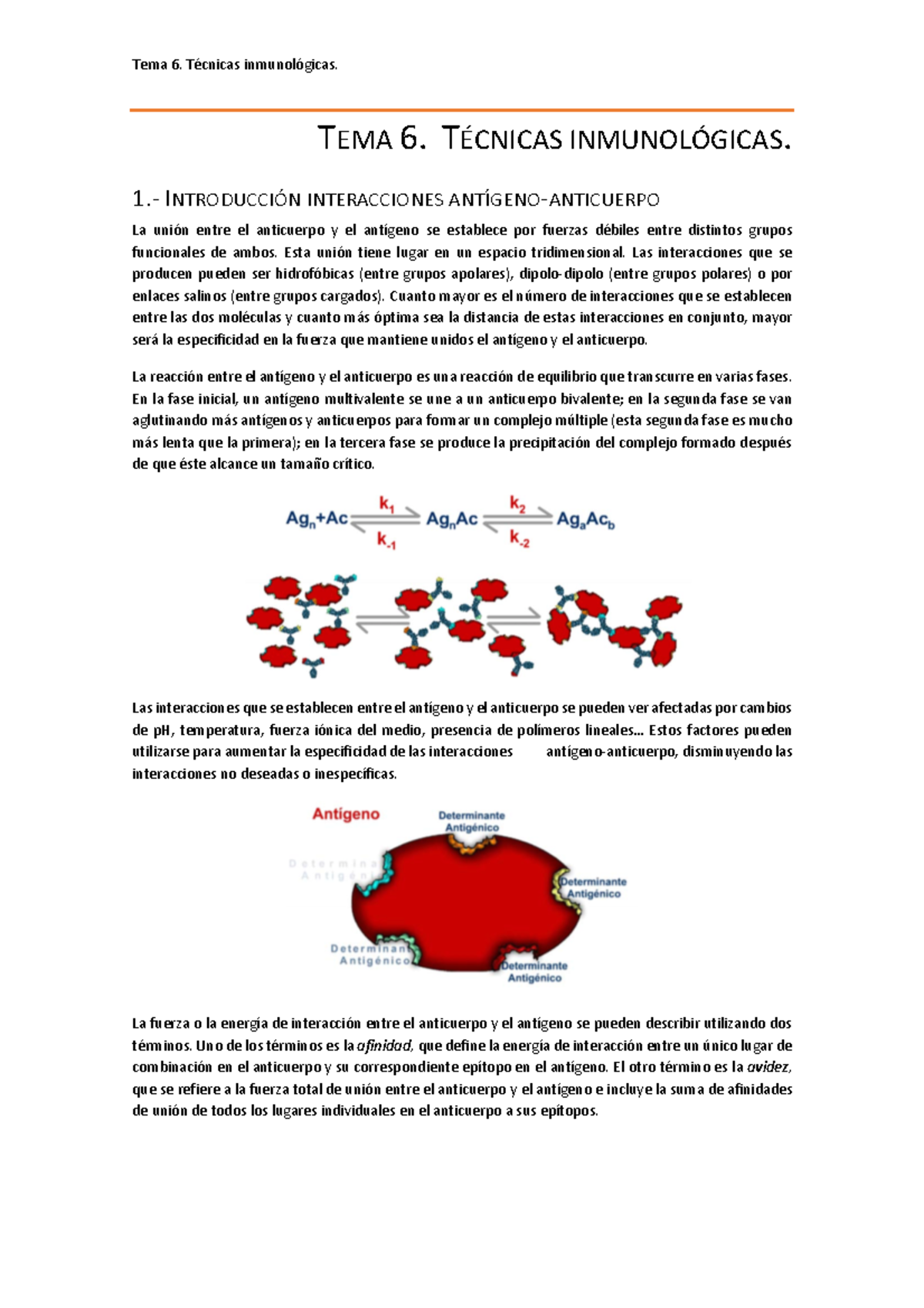 TEMA 6. TÉCNICAS INMUNOLÓGICAS. - Tema 6. Técnicas inmunológicas. TEMA ...