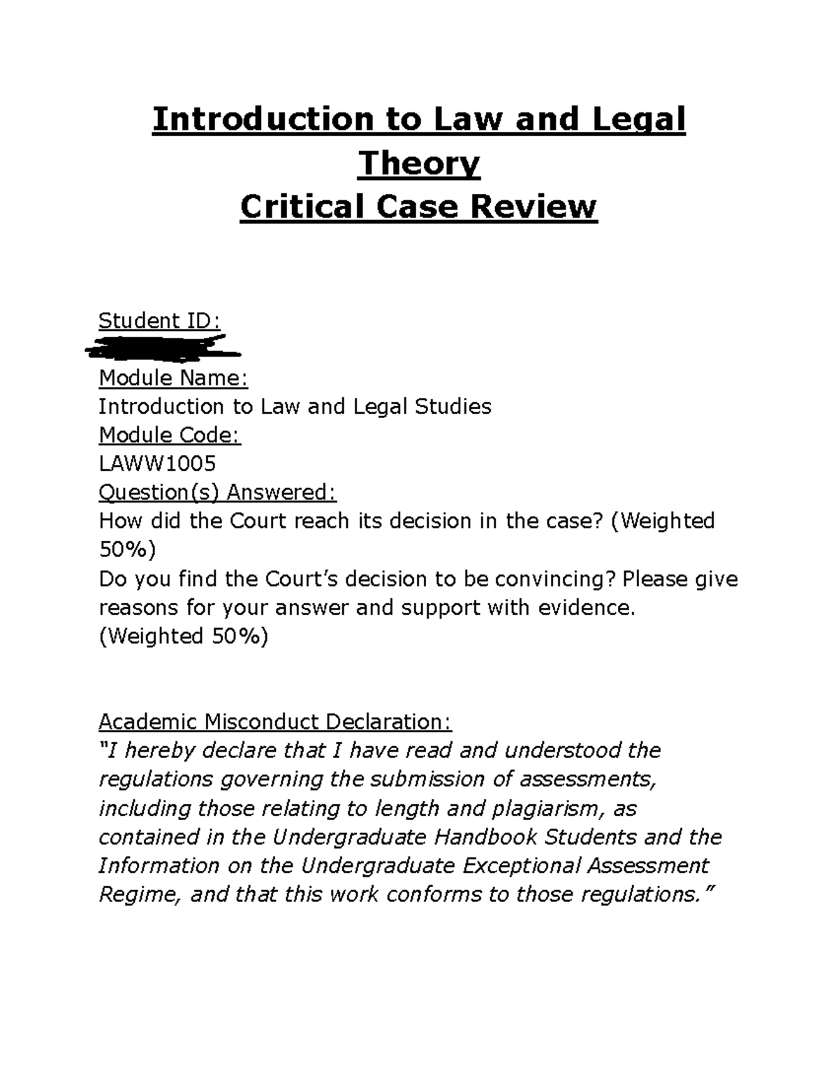 ILLT Autumn Formative -Student - Introduction to Law and Legal Theory ...