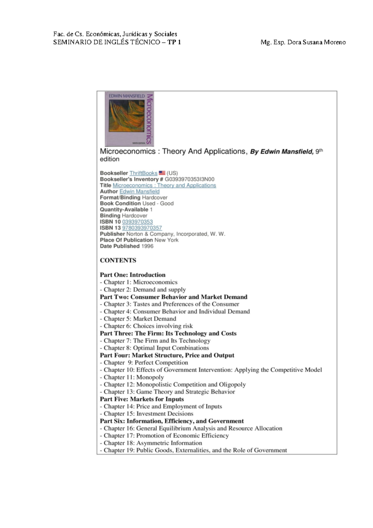 Clave TP 1 Seminario 2022 - SEMINARIO DE INGLÉS TÉCNICO – TP 1 Mg. Esp. Dora Susana Moreno ...