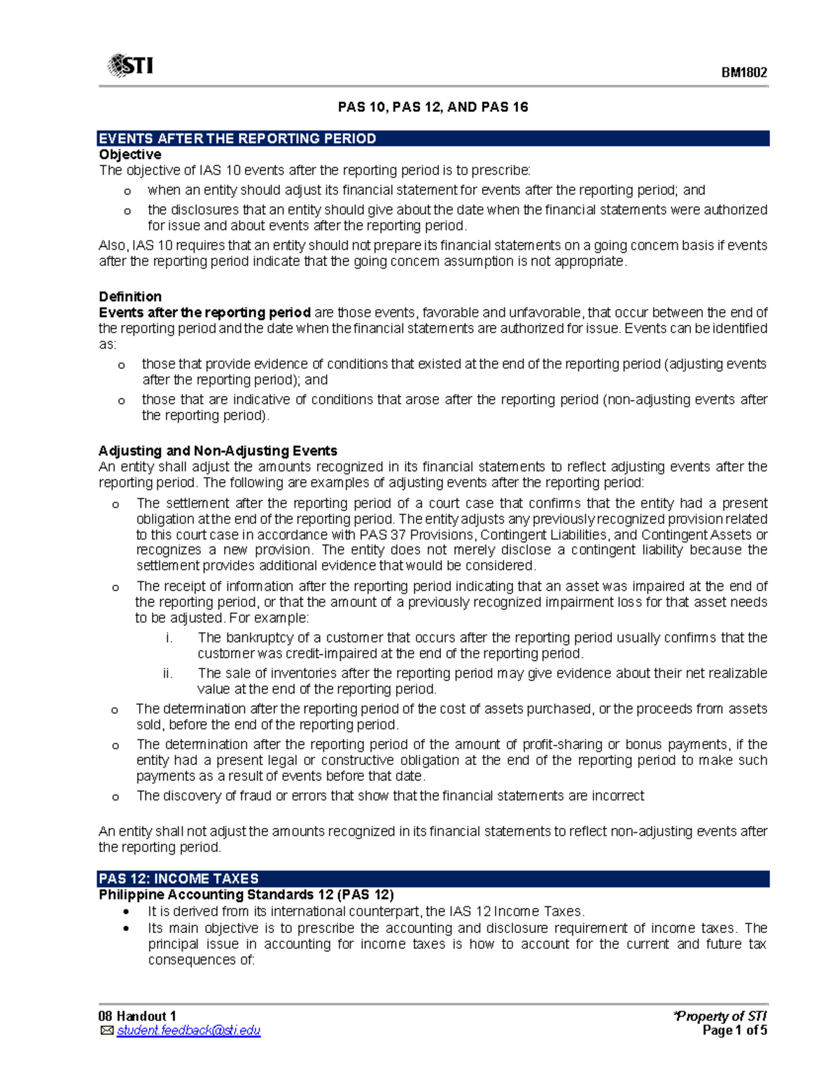 08 Handout 1 - Mrs. Maricris O. Benzon - 08 Handout 1 *Property of STI ...