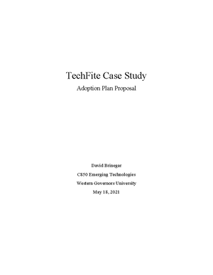 C850 Emerging Technologies - WGU EMERGING TECHNOLOGIES C TechFite Case ...