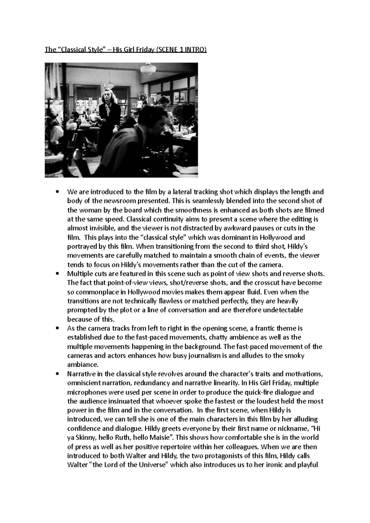 A2.1- Critical Commentary - Initial Analysis - The “Classical Style ...