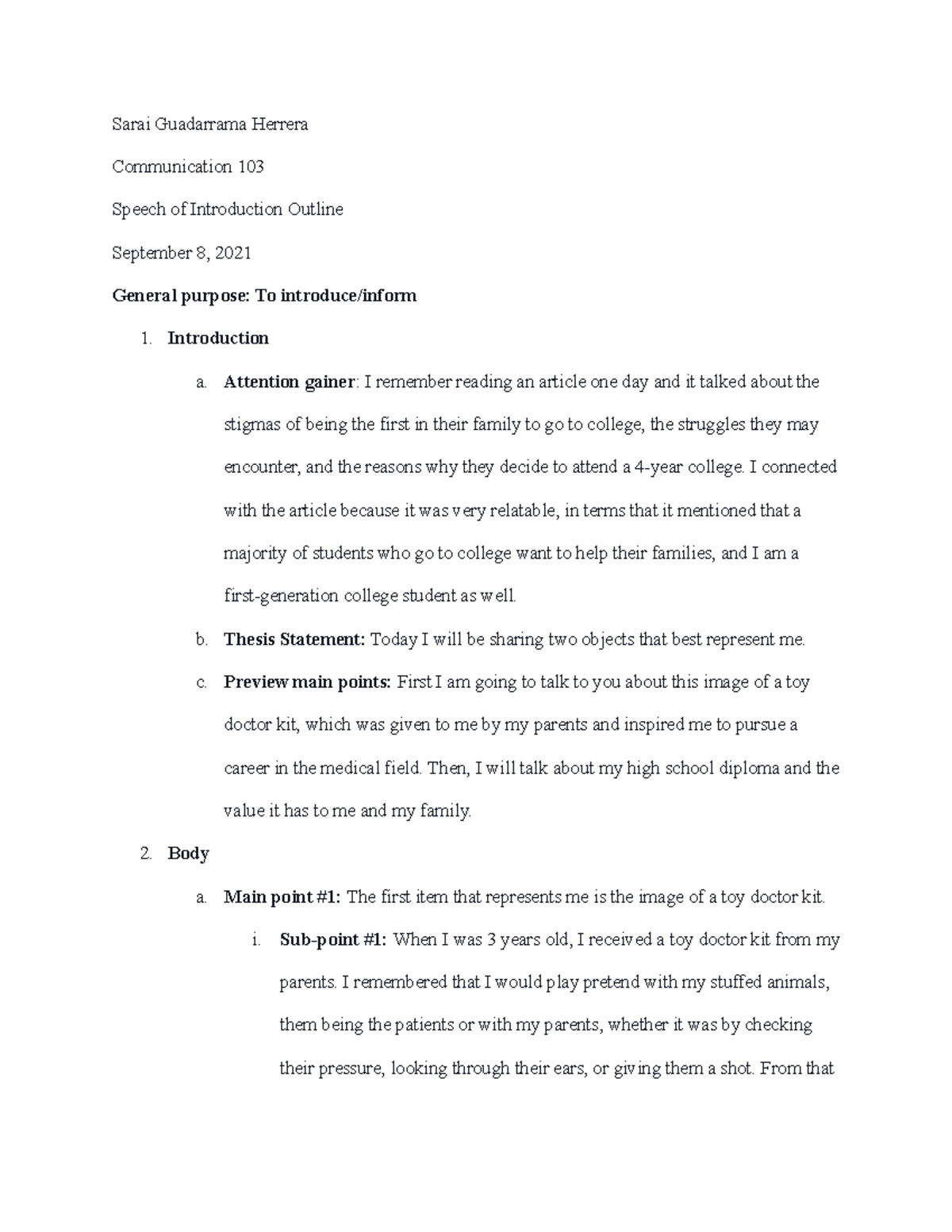 COMM103 Intro - This was the first essay students complete to get the ...