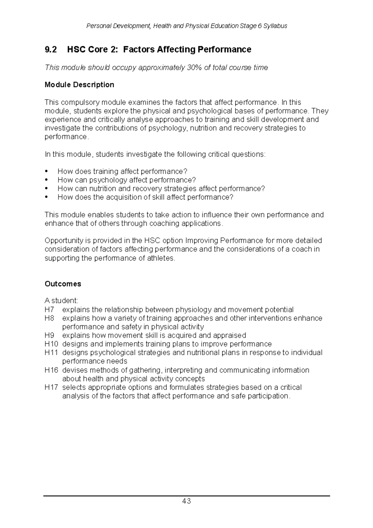 Factors Affecting Performance Pdhpe 9 Hsc Core 2 Factors Affecting