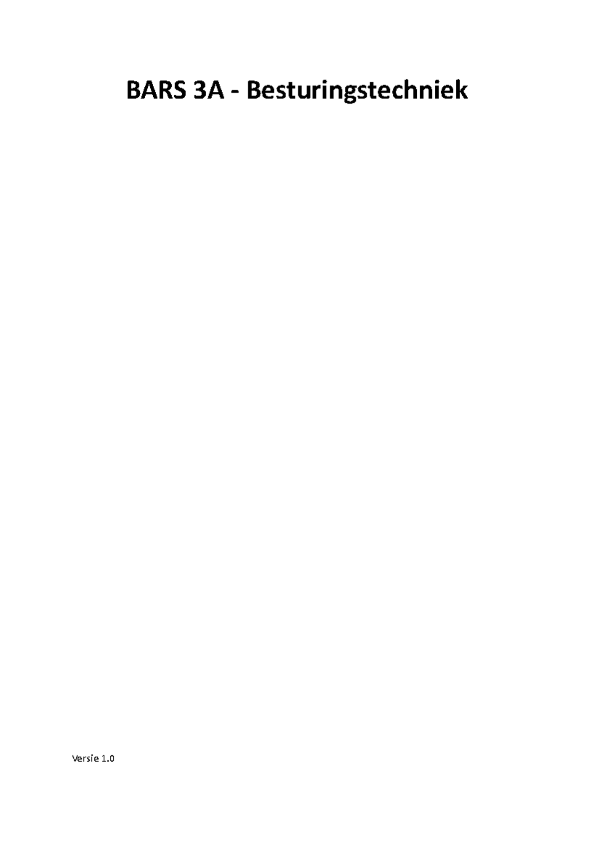 BARS 3A Besturingstechniek - BARS 3A - Besturingstechniek Versie 1 ...