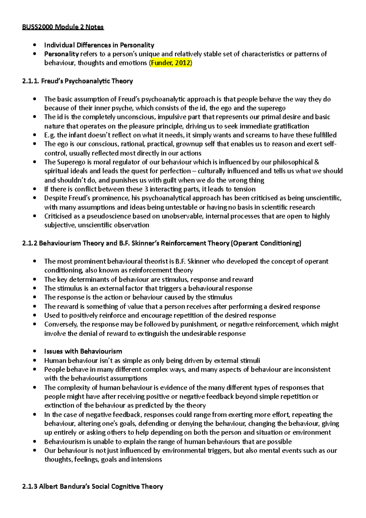 Module 2 Notes - BUSS2000 Module 2 Notes Individual Differences in ...