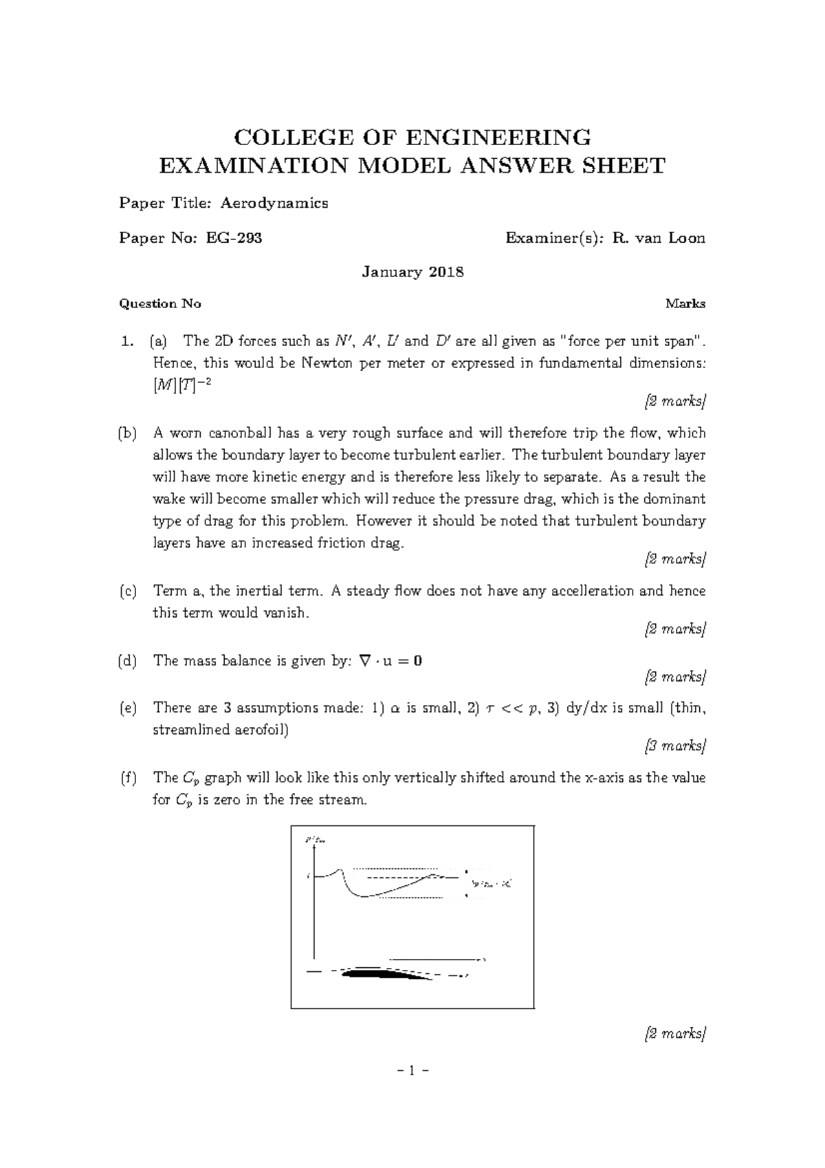 EXAMENES 5 January 2018, answers - COLLEGE OF ENGINEERING EXAMINATION ...