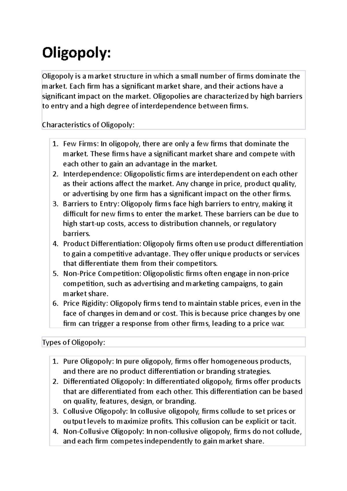 Oligopoly - Oligopoly: Oligopoly is a market structure in which a small ...