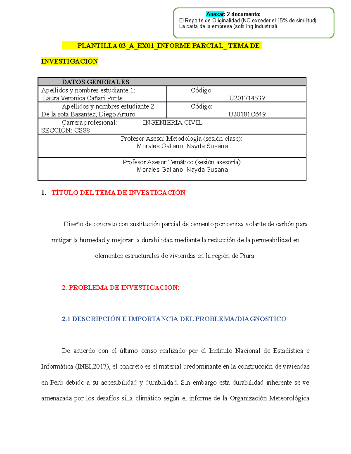 Trabajo Parcial Delasota - 1 PLANTILLA 03_A_EX01_INFORME PARCIAL_ TEMA ...