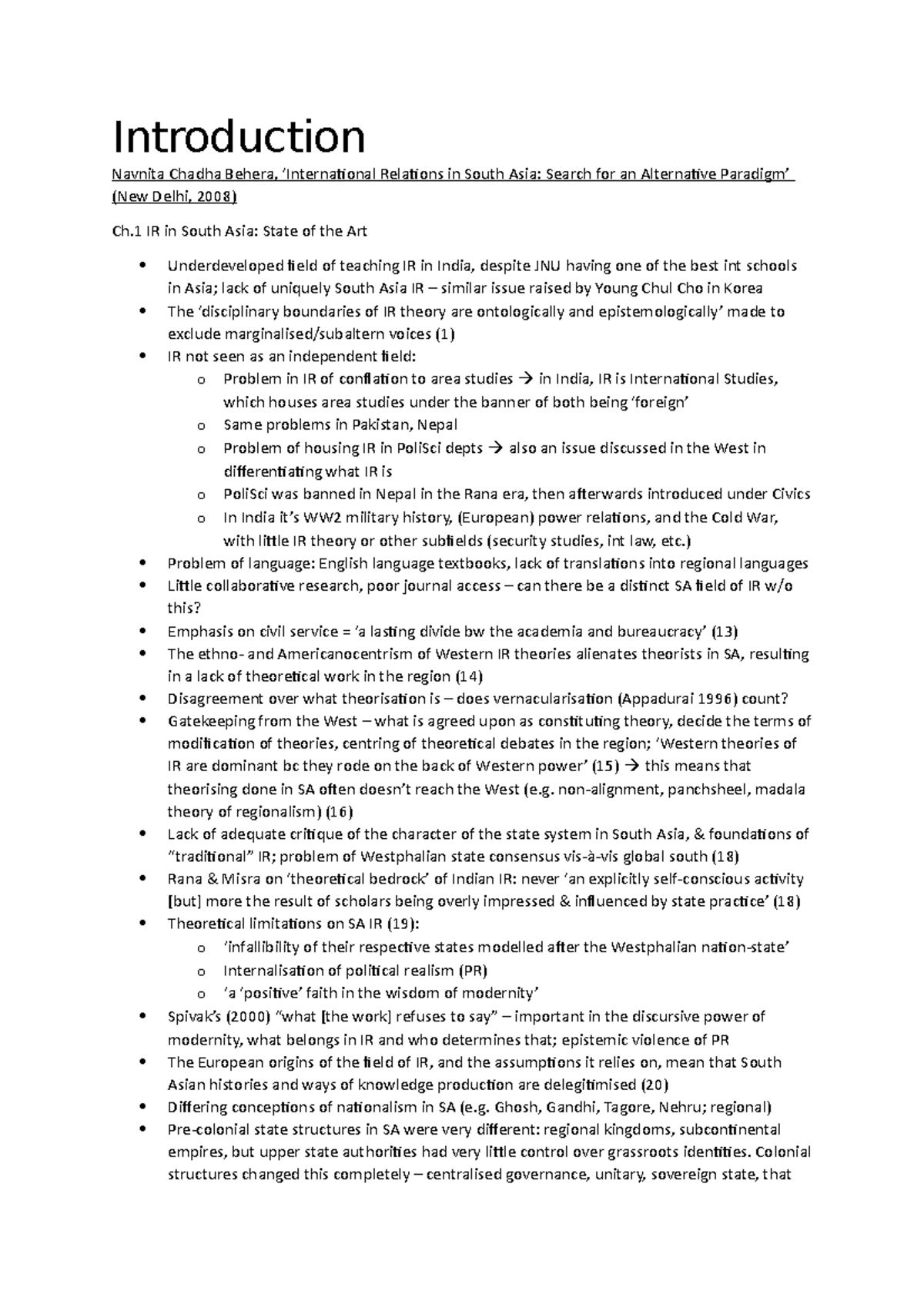 South asia Lecture notes with detailed essay guidance and plans ...
