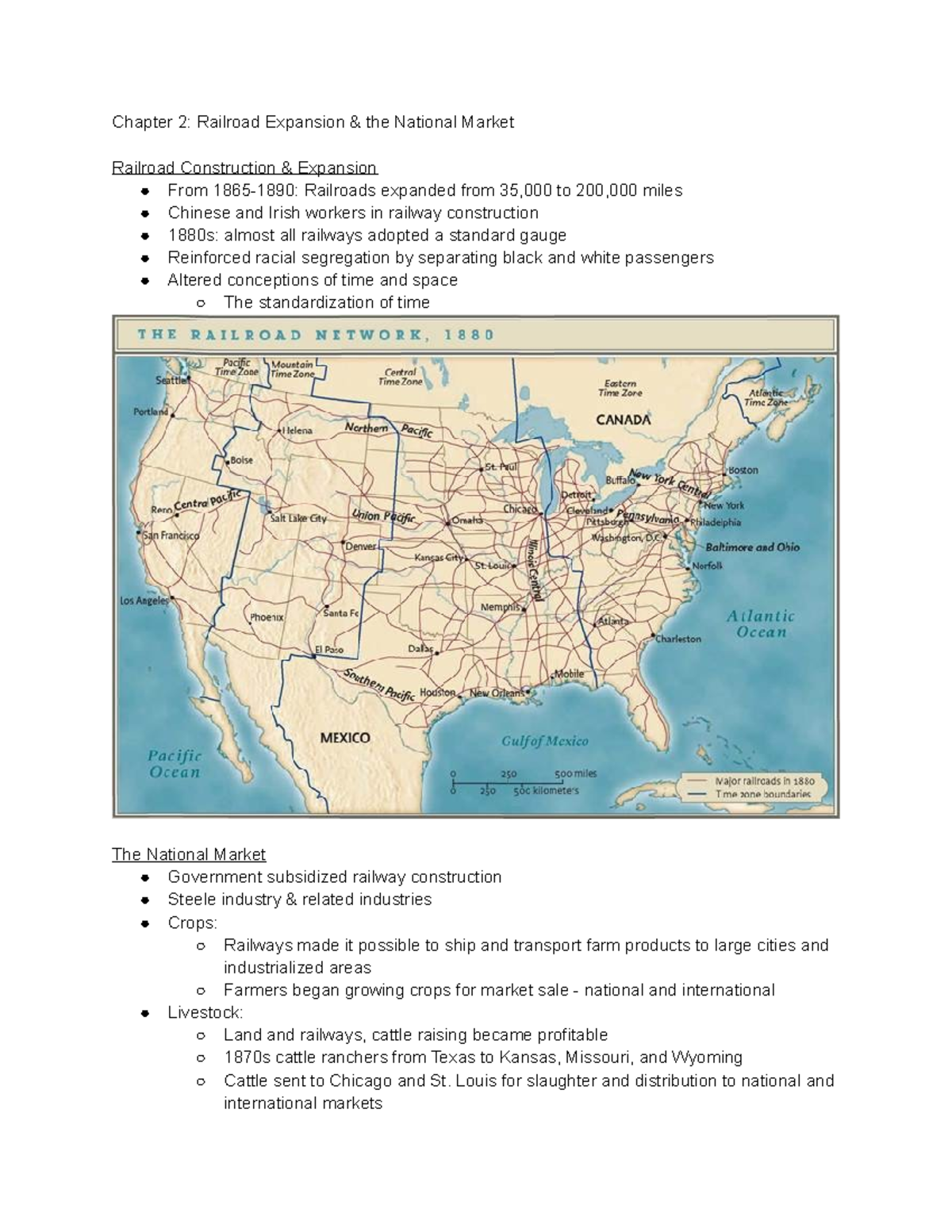 Chapter 2 Railroad Expansion and the National Market - Chapter 2 ...