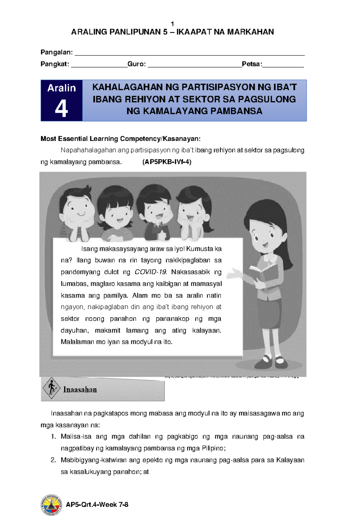 AP 5 May 2 3 2024 - Ap subject - ARALING PANLIPUNAN 5 – IKAAPAT NA ...